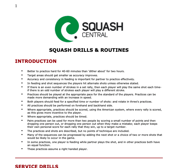 Squash Drills - CourtBound.com